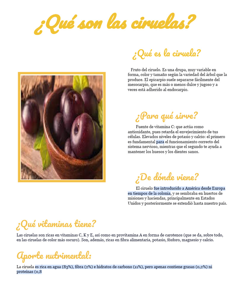 ¿Que Es La Ciruela | PDF | Mango
