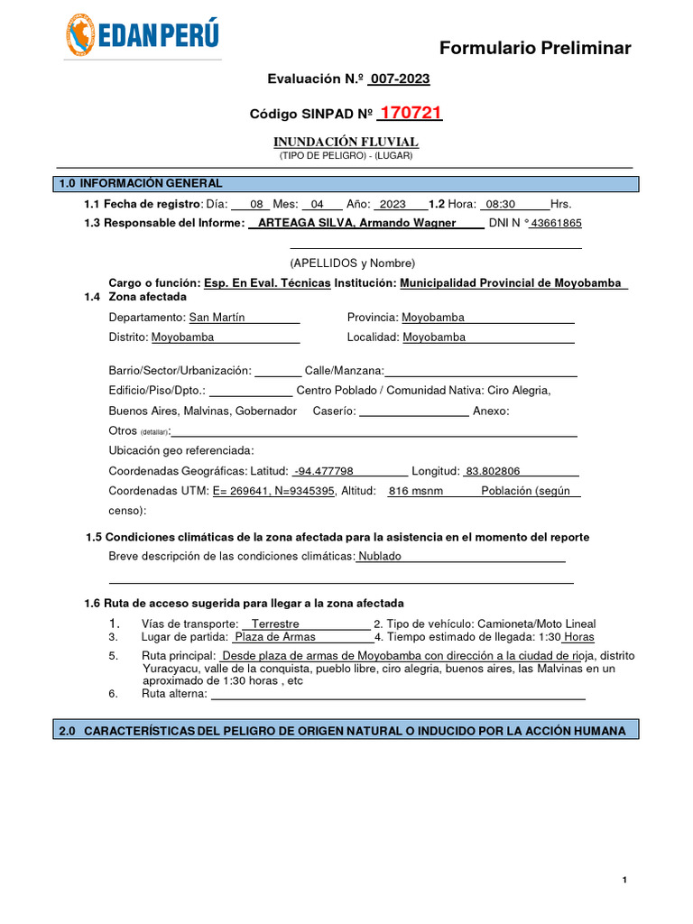 Formulario 3 Preliminar | PDF | Ambulancia | Ciencias de la Tierra