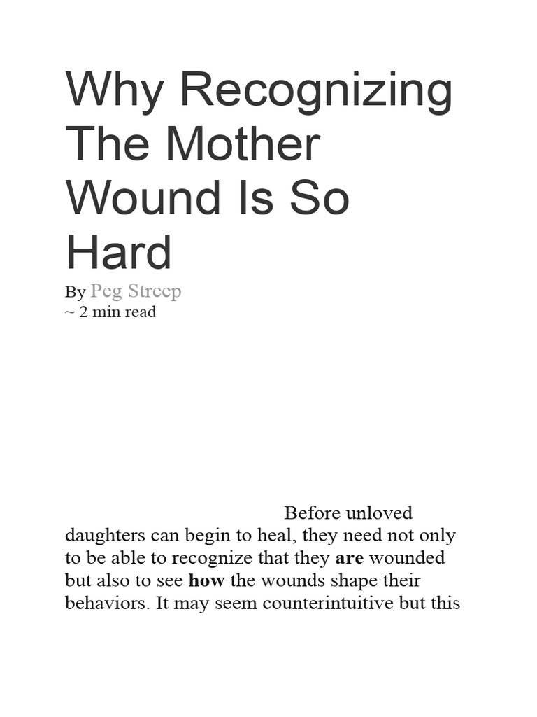 Why Recognizing The Mother Wound Is So Hard | Download Free PDF ...