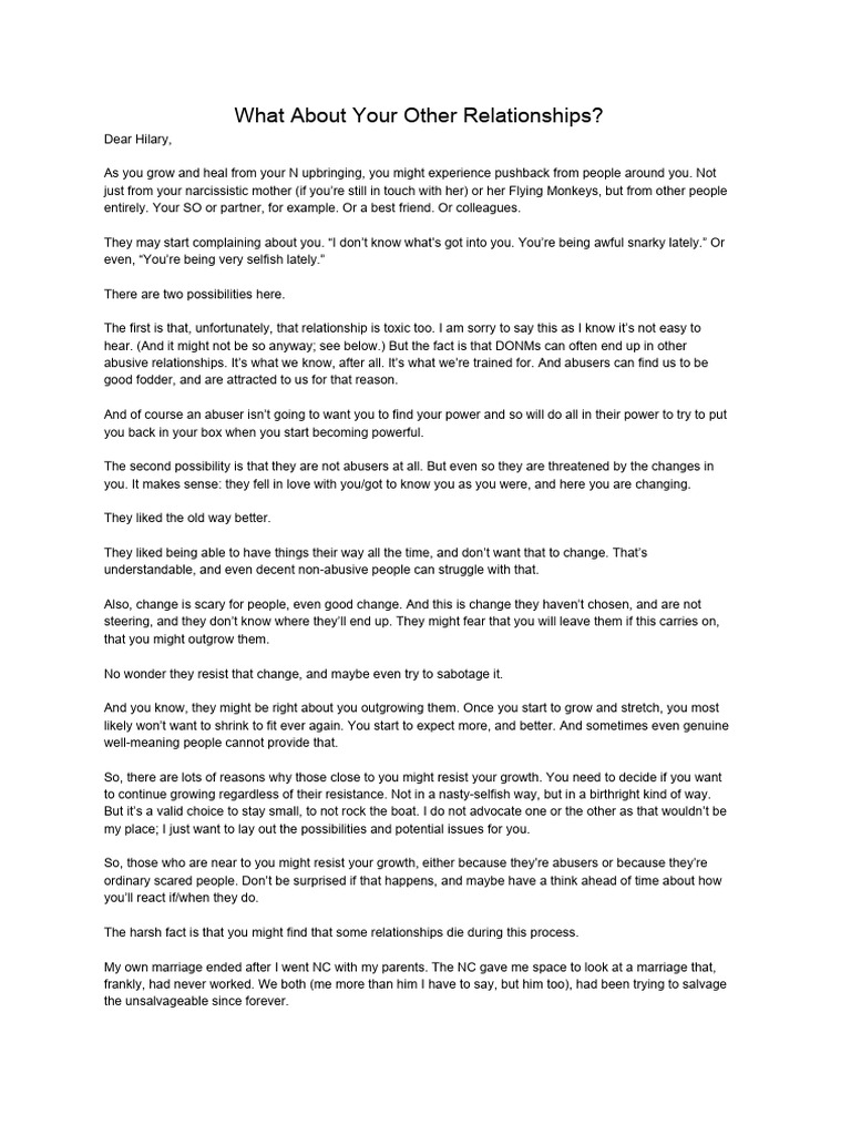 What About Your Other Relationships | Download Free PDF | Courage ...