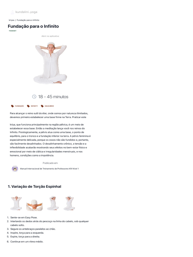 Fundação para o Infinito - Kundalini - Yoga | PDF | Pélvis