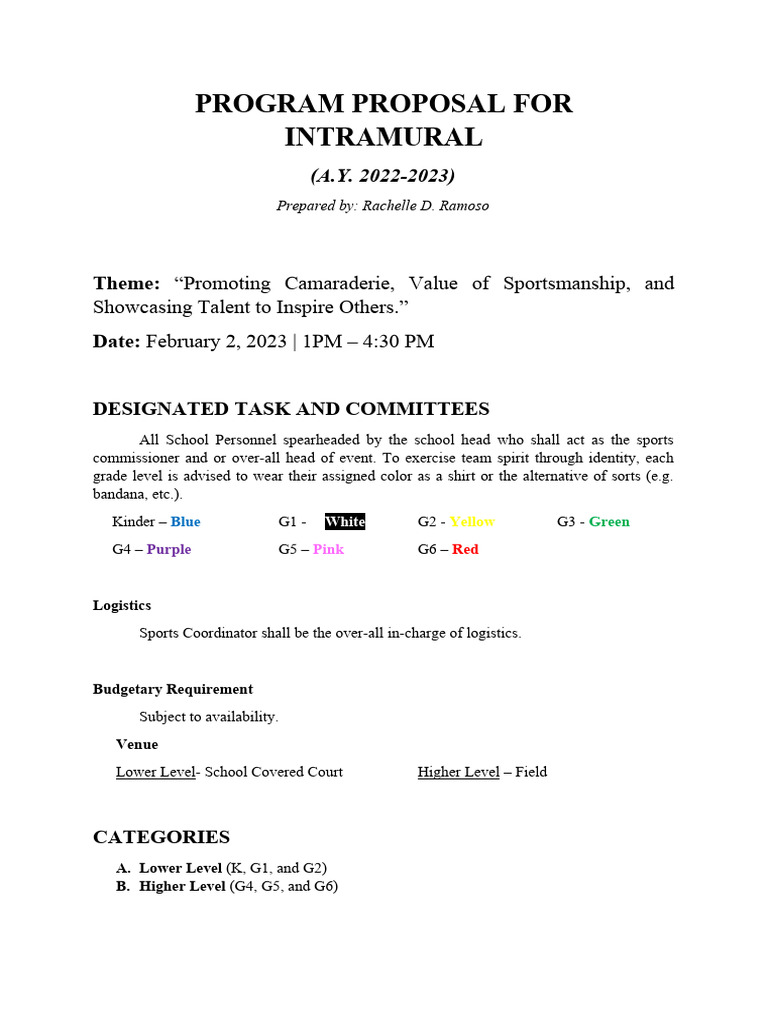 INTRAMS | PDF | Sports | Sport Of Athletics
