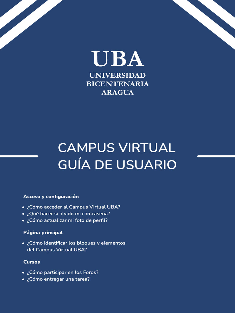 Guía de Usuario Campus Virtual UBA | PDF | Contraseña | ciberespacio