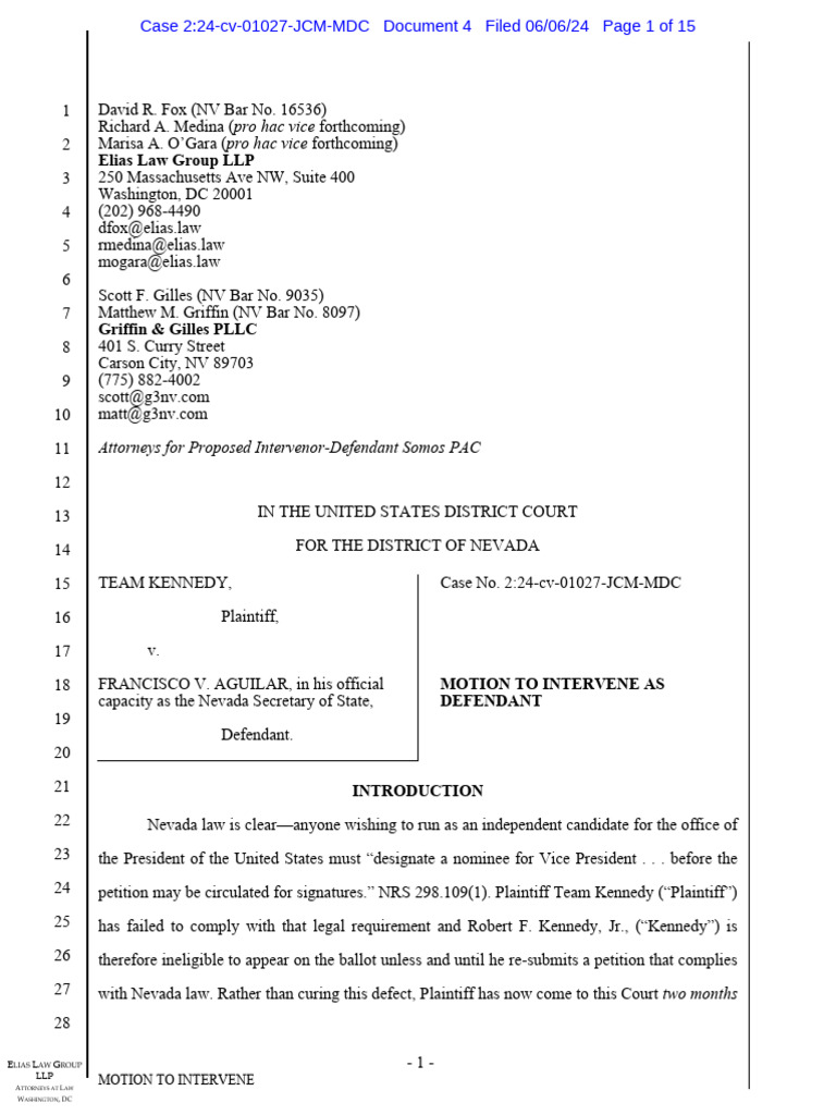 Somos PAC motion to intervene | PDF | Lawsuit | Complaint