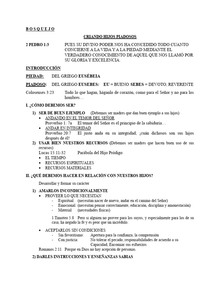 BOSQUEJO | PDF | Creencia religiosa y doctrina