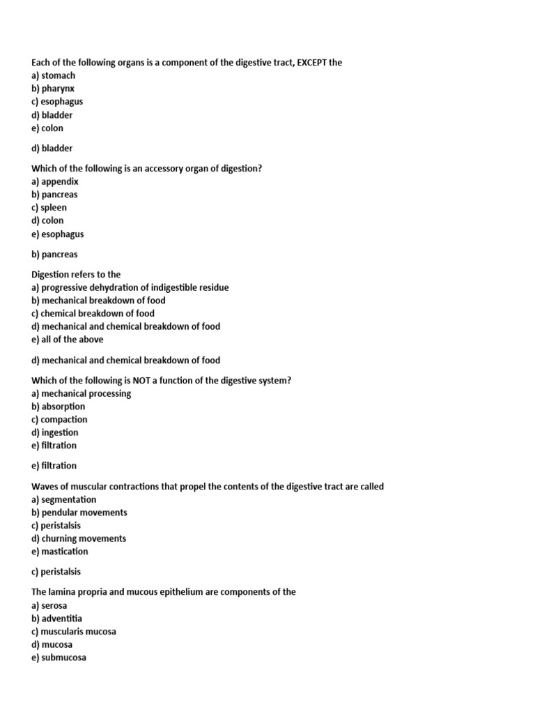 MCQ Digestive Sys 2 | PDF | Stomach | Pancreas