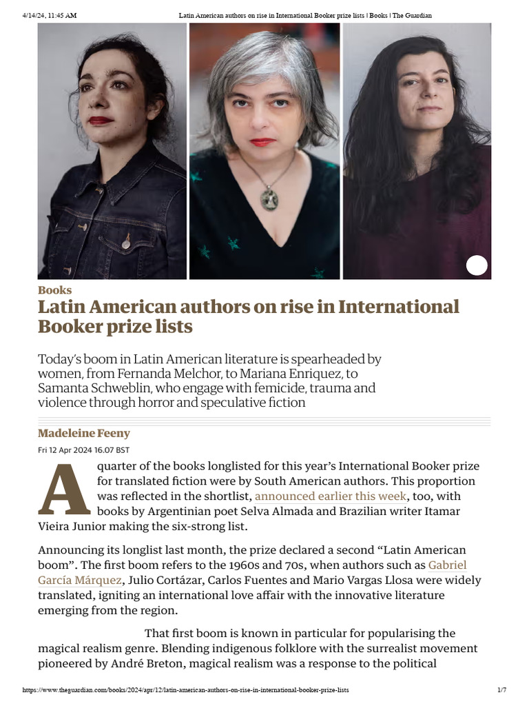 Latin American Authors On Rise in International Booker Prize Lists ...