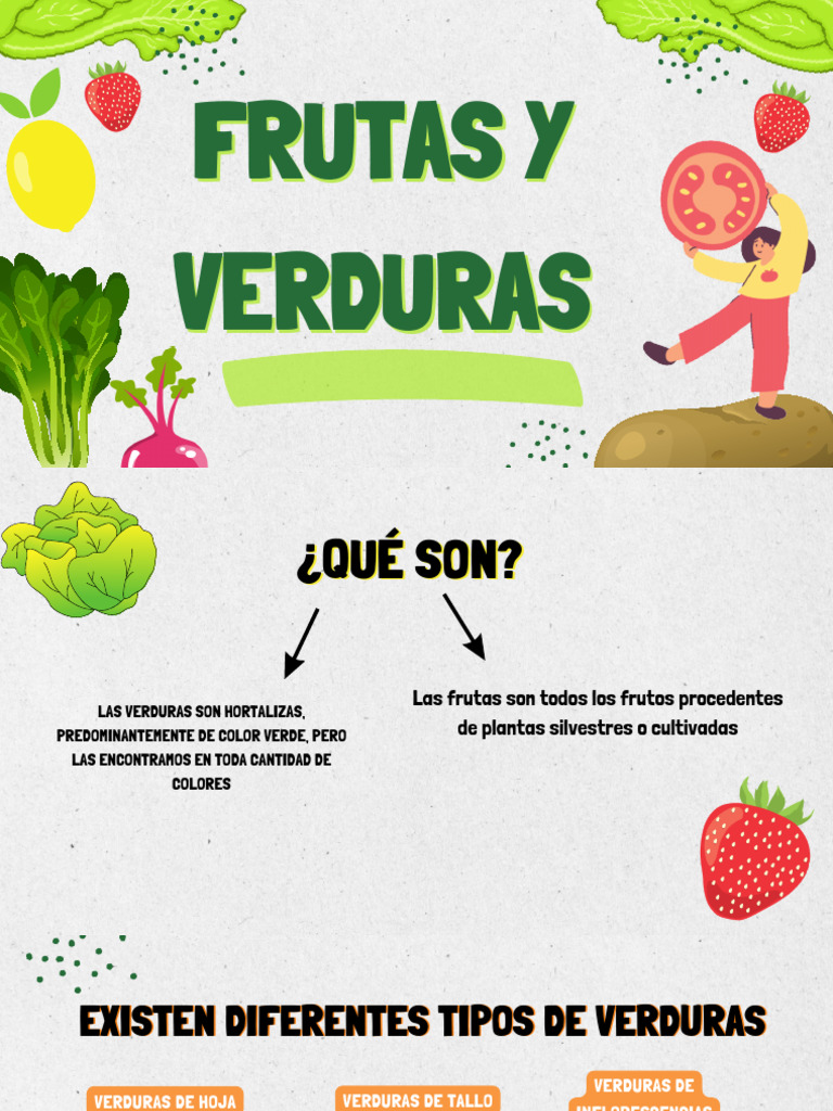 Frutas y Verduras: Tipos y Beneficios | PDF | Fruta | Vegetales