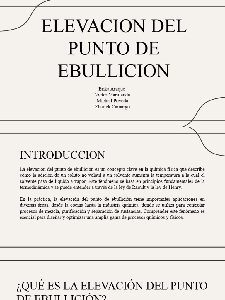 Elevacion Del Punto de Ebullicion | PDF | Química | Química Física