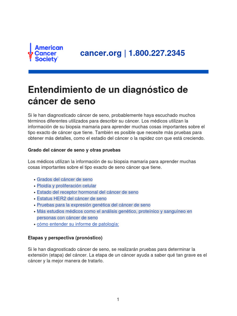 Grados Cancer de Seno | PDF | Cáncer | Cáncer de mama