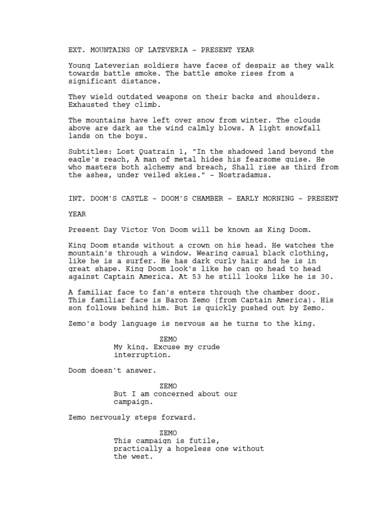 The Book of Doom Opening Scene Drill - Final | PDF