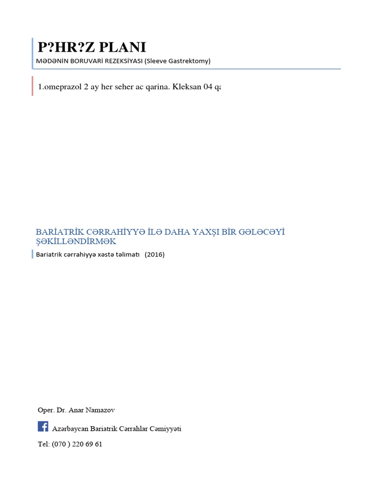 Pəhri̇z Plani | PDF