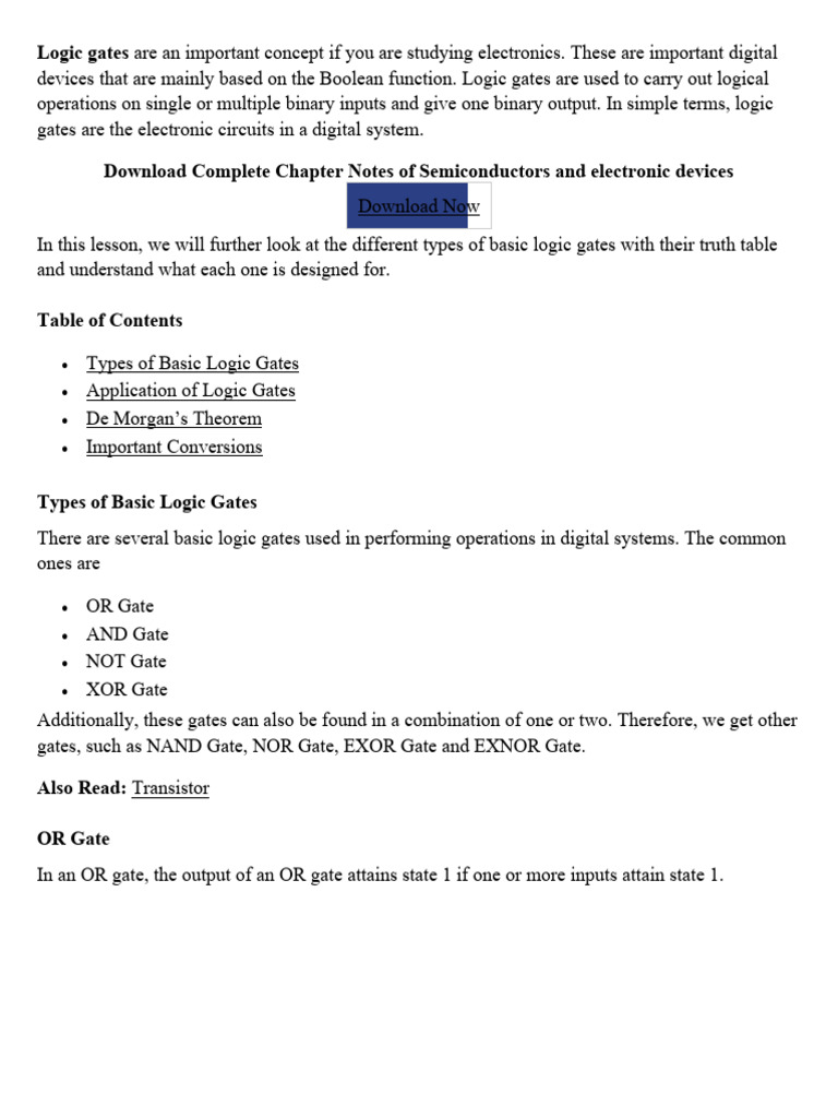 Logic gates | PDF | Logic Gate | Mathematical Logic