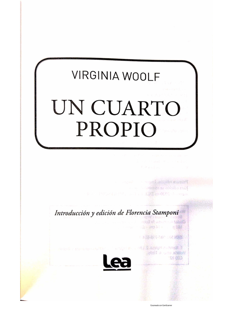 Virginia Woolf. Un Cuarto Propio | PDF