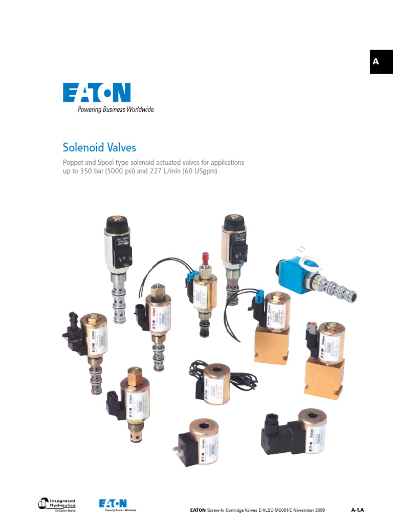 Eaton Solenoid Cartridge Valves Guide | PDF | Rectifier | Relay