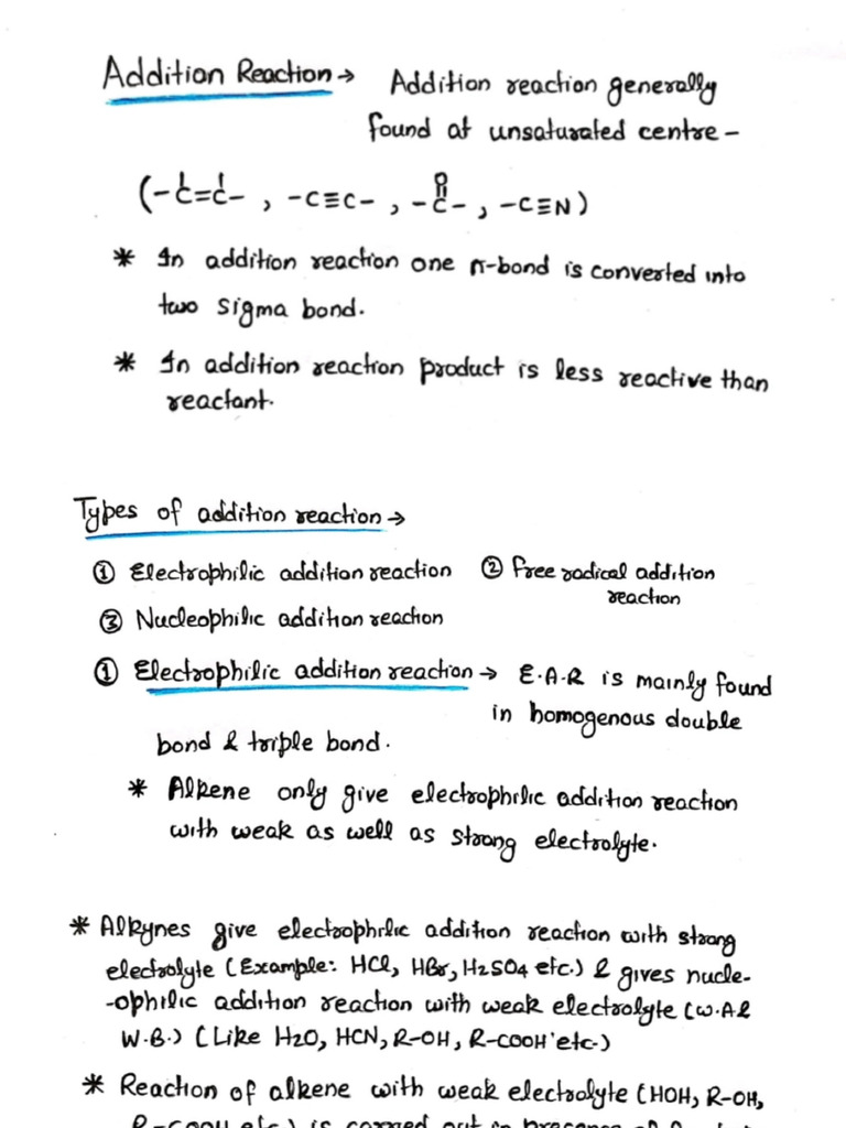 Addition Reaction PDF | PDF