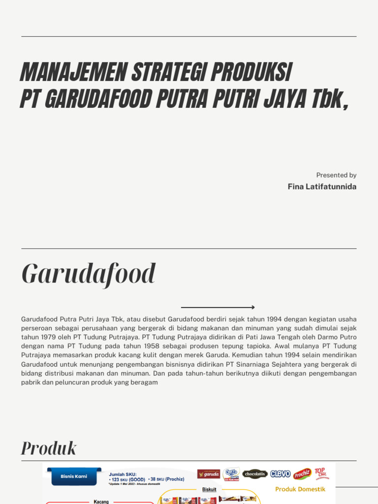 Manajemen Strategi Produksi Garudafood | PDF
