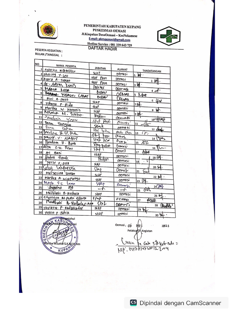 EP 1 Daftar Hadir | PDF EP 1 Daftar Hadir | PDF