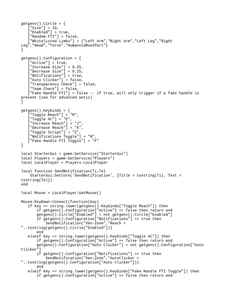 Roblox Sword Reach Script | PDF
