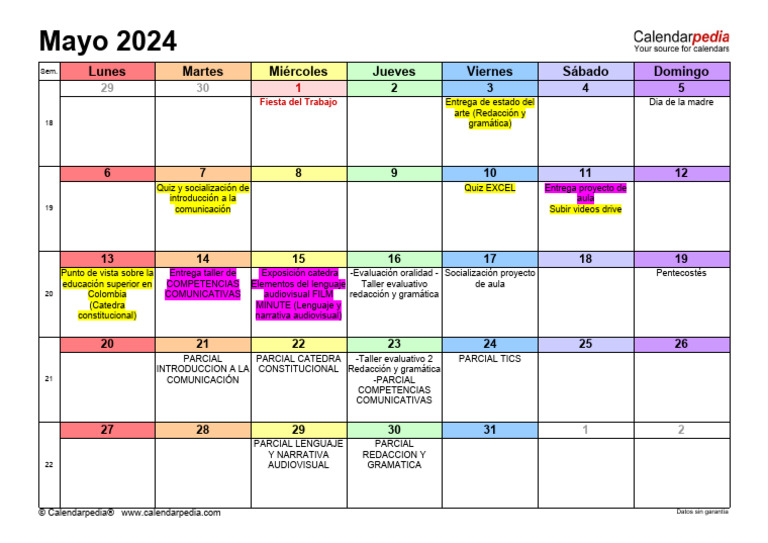Mayo Calendario 2024 | PDF