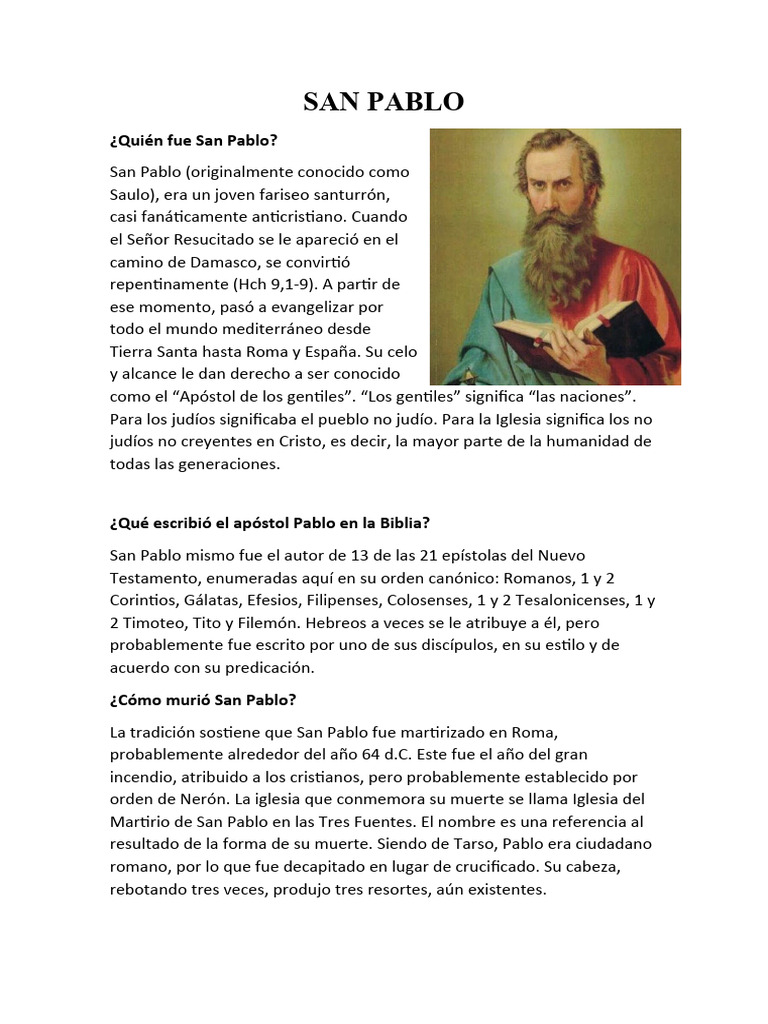 Muerte de San Pablo: Martirio en Roma | PDF | Historia | Clásicos