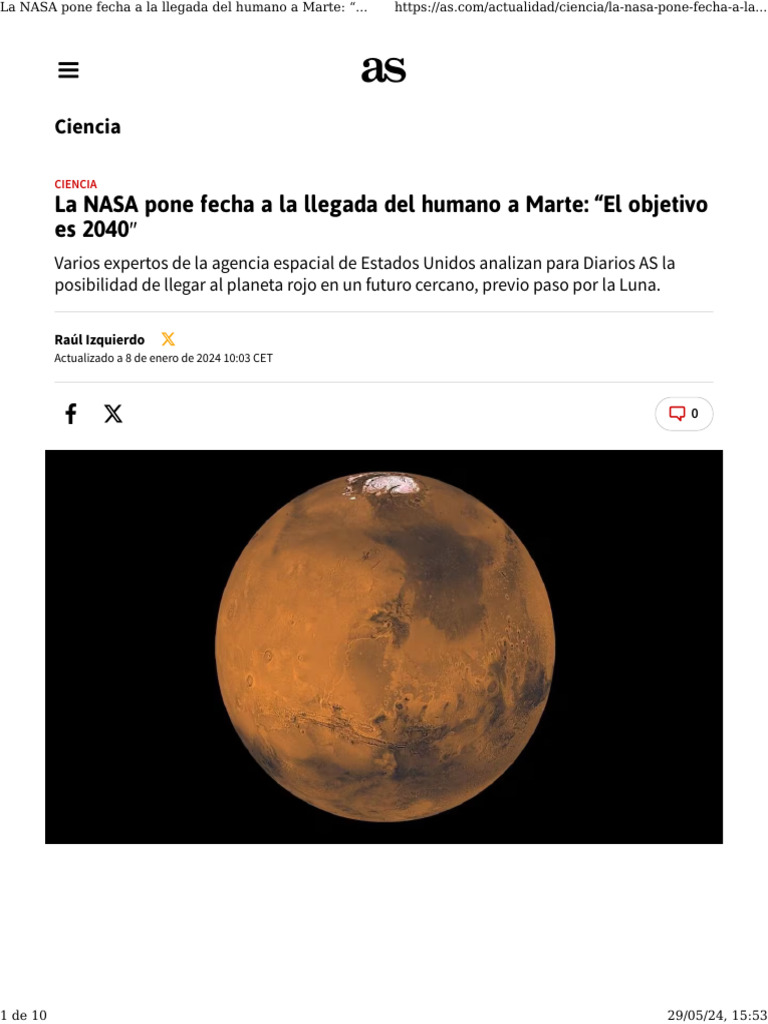 Human in Mars | PDF | Nasa | Luna