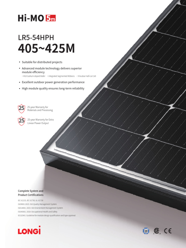 LR5 54HPH 405 425M V16 25 Year 1 | PDF