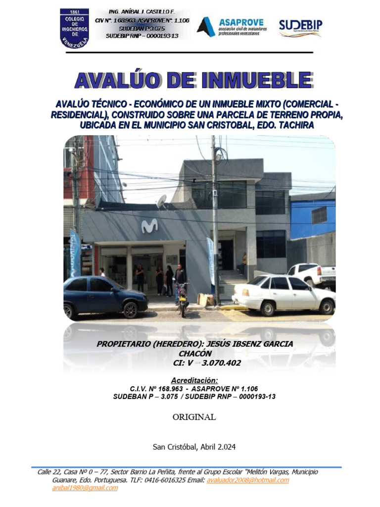 INFORME AVALUO DEF | Descargar gratis PDF | Hormigón | Valoración (Finanzas)