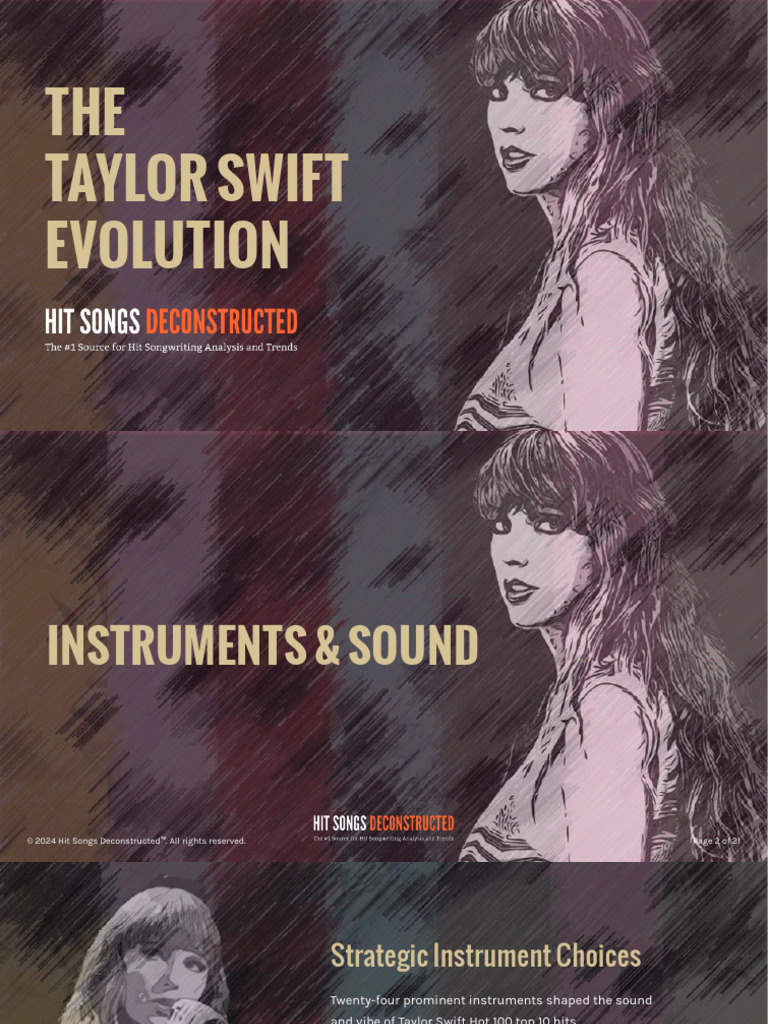The Taylor Swift Evolution Instruments Key and Tempo | PDF | Country ...