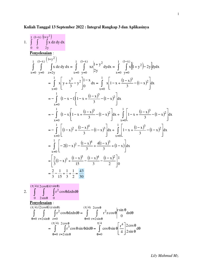 Integral Rangkap 3 Aplikasinya | PDF