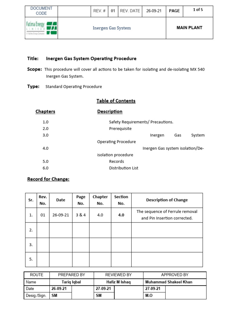 Inergen Gas System | PDF | Valve | Equipment