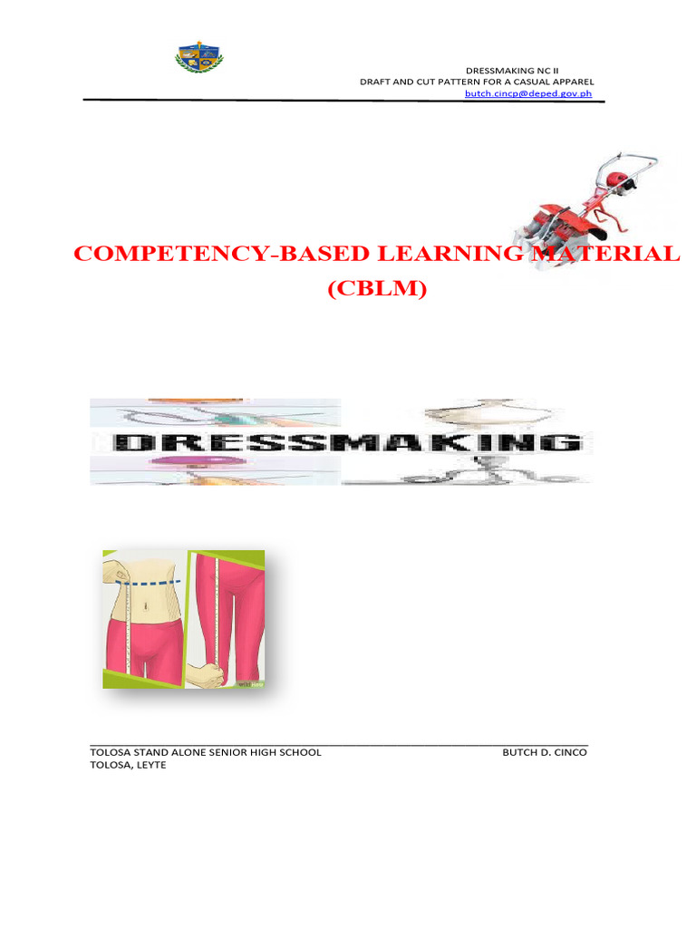 CBLM Edited Dressmaking Sector | PDF | Engines | Occupational Safety ...