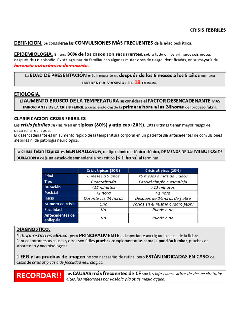 Crisis Febriles | PDF | Epilepsia | Medicina CLINICA