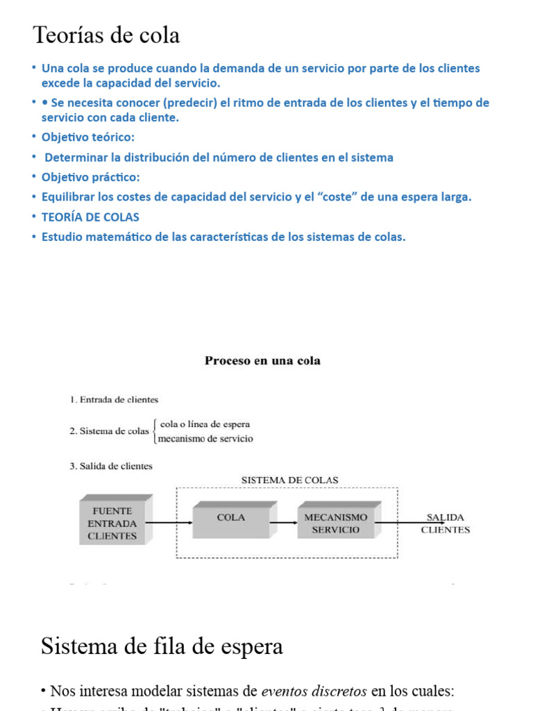 Modelo y Simulacion - Teoria de Colas | PDF | Matemáticas Aplicadas
