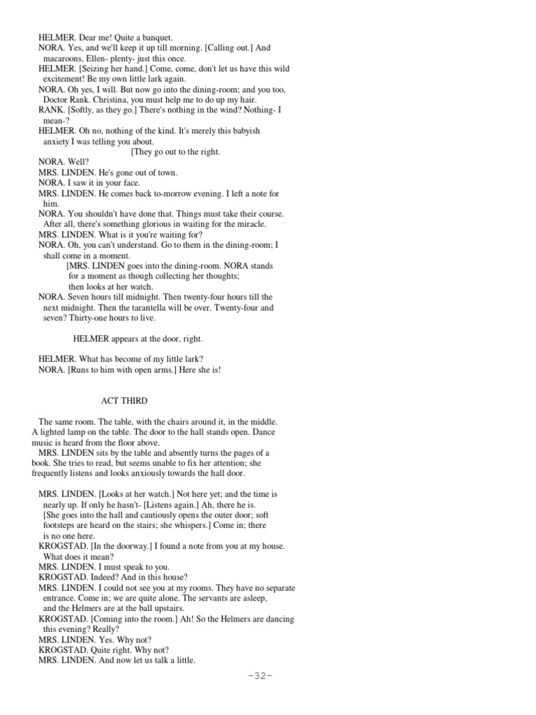 DollsHouse - Full - PDF (Act Third) | PDF | Art | Mystery, Thriller & Crime Fiction