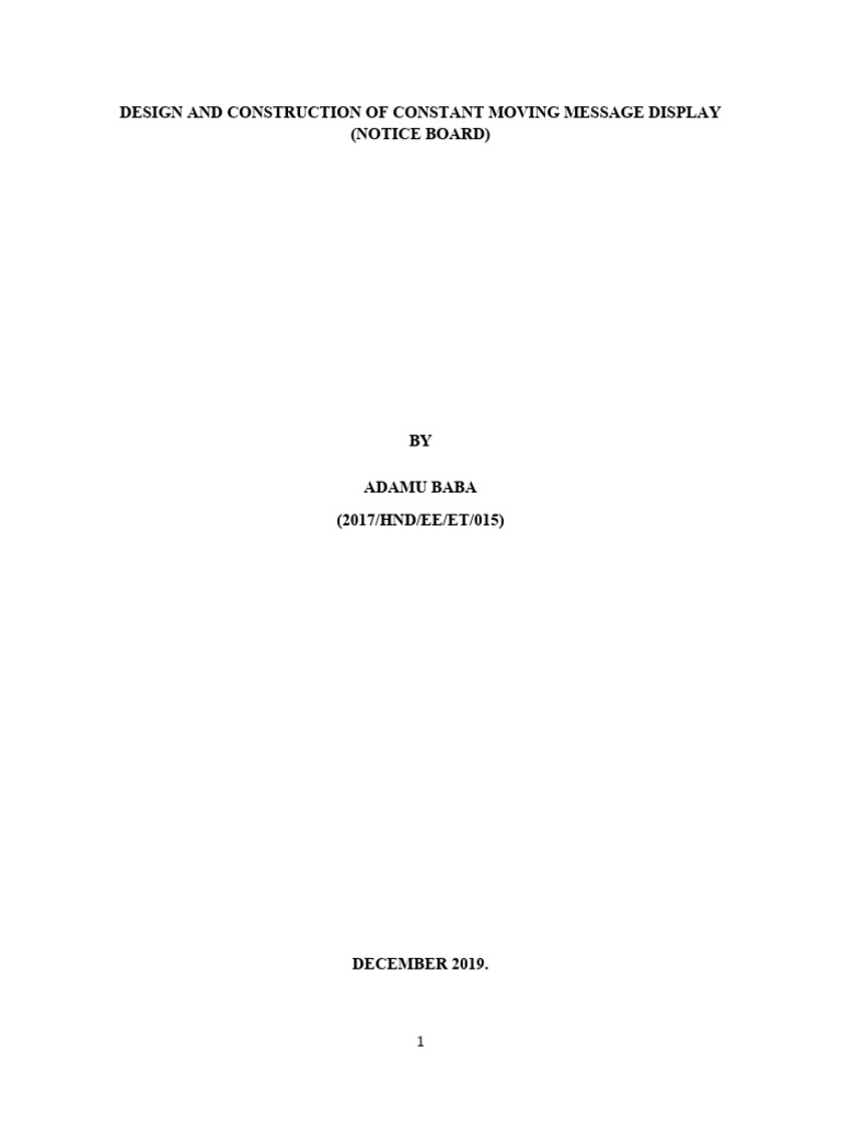 Design and Construction of Constant Moving Message Display (Notice ... Design and Construction of Constant Moving Message Display (Notice ...