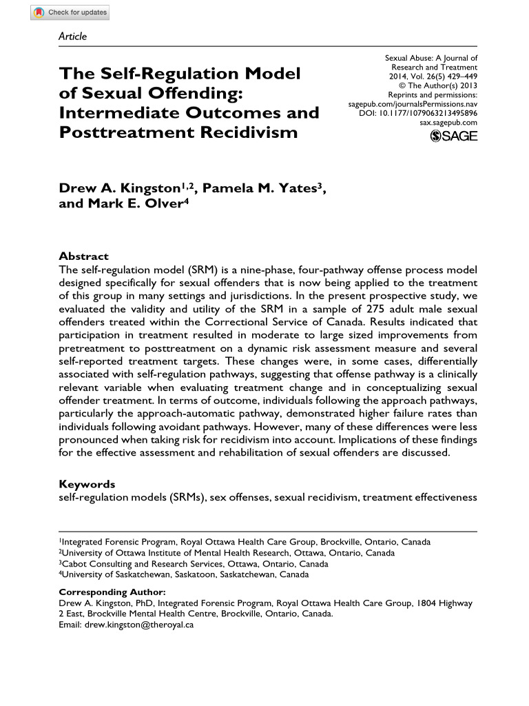 Kingston - Et Al. - 2014 - Self Regulation Model of Sexual Offending ...