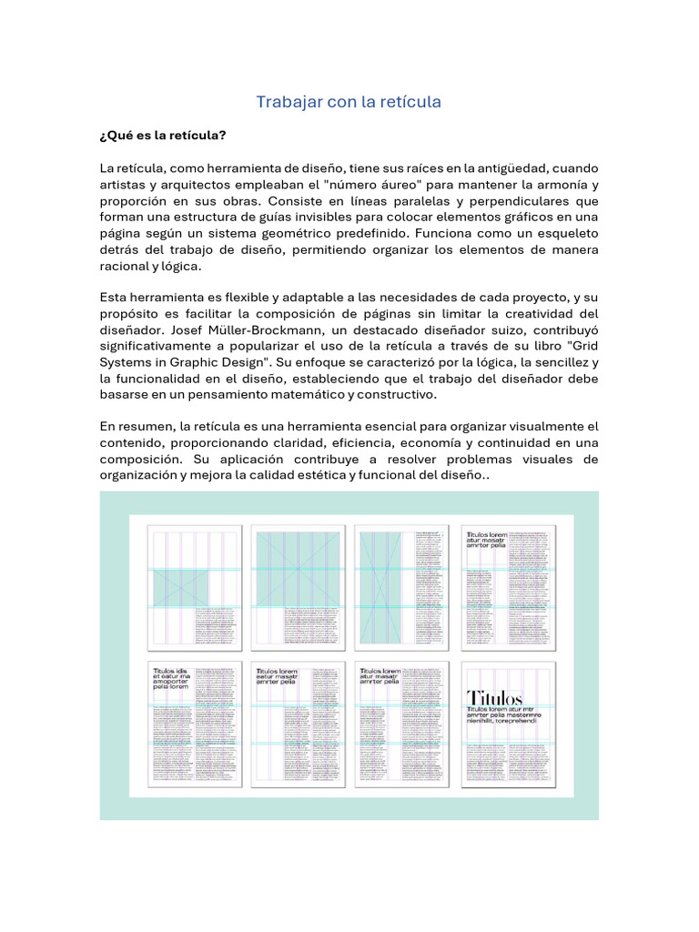 Trabajar con la retícula | PDF | Diseño | Tipografía