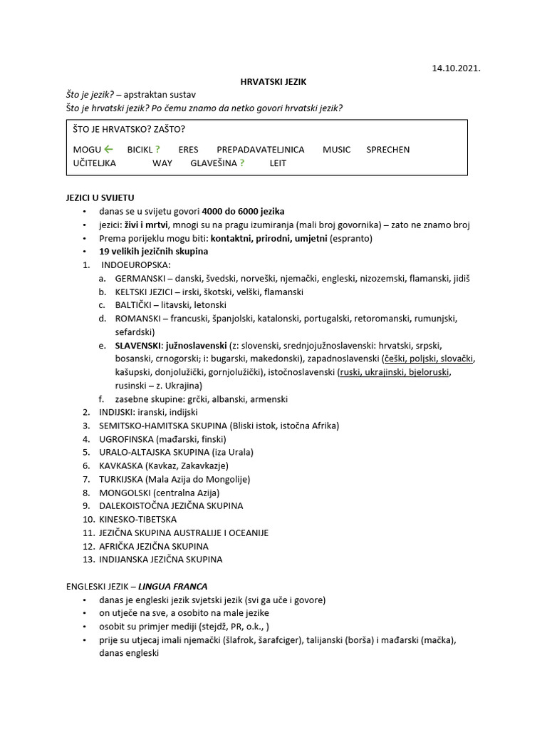 Hrvatski Jezik | PDF