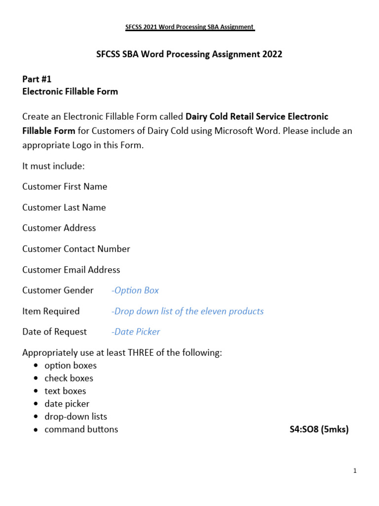 IT SBA Word Processing Assignment Sample | PDF | Paragraph | Computer Science