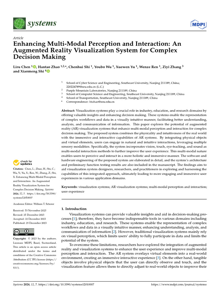 Enhancing Multi Modal Perception And Interaction An Augmented Reality Visualization System For