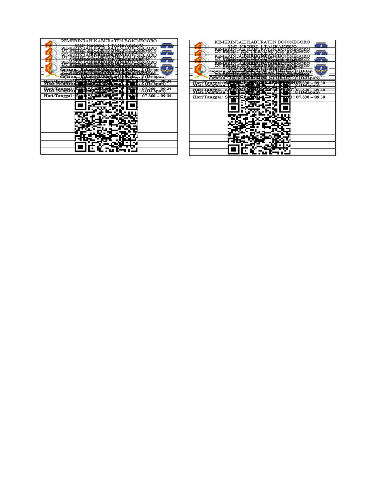 Barcode Soal Ujian Bahasa Indonesia | PDF
