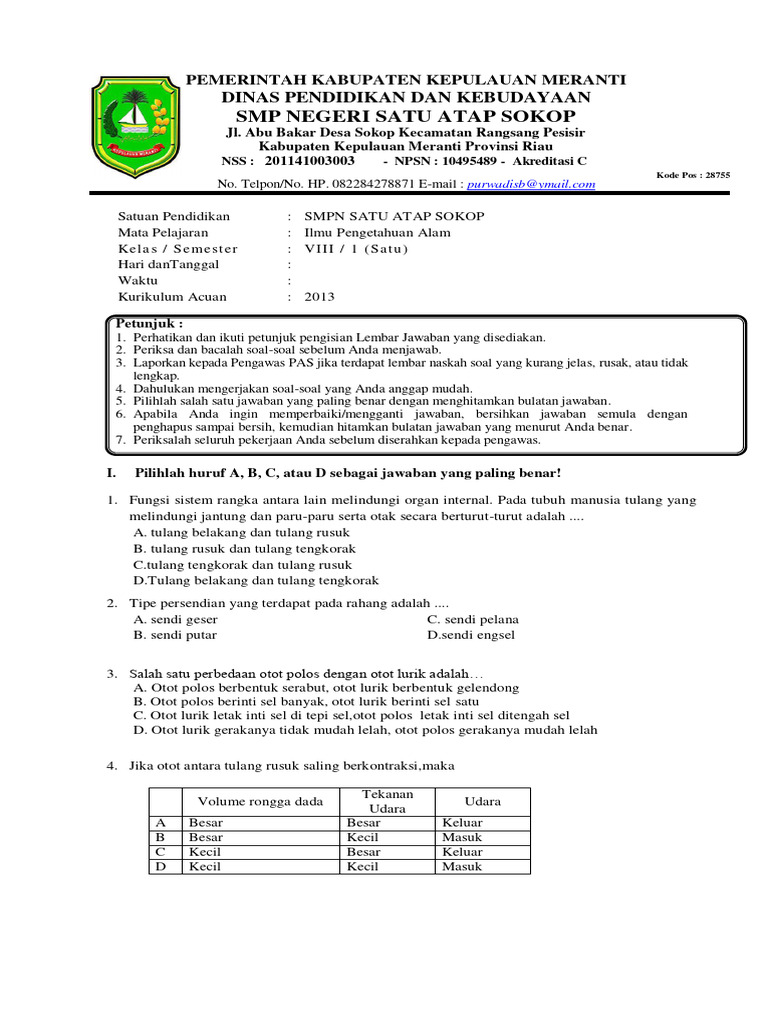 Soal IPA Kelas VIII | PDF