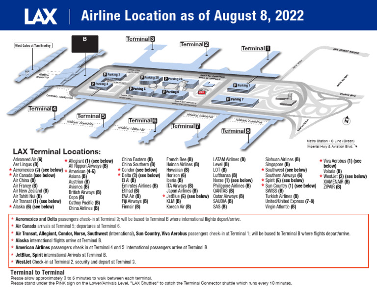 LAX Airport Terminal Layout Guide | PDF | Civil Aviation | Transport ...