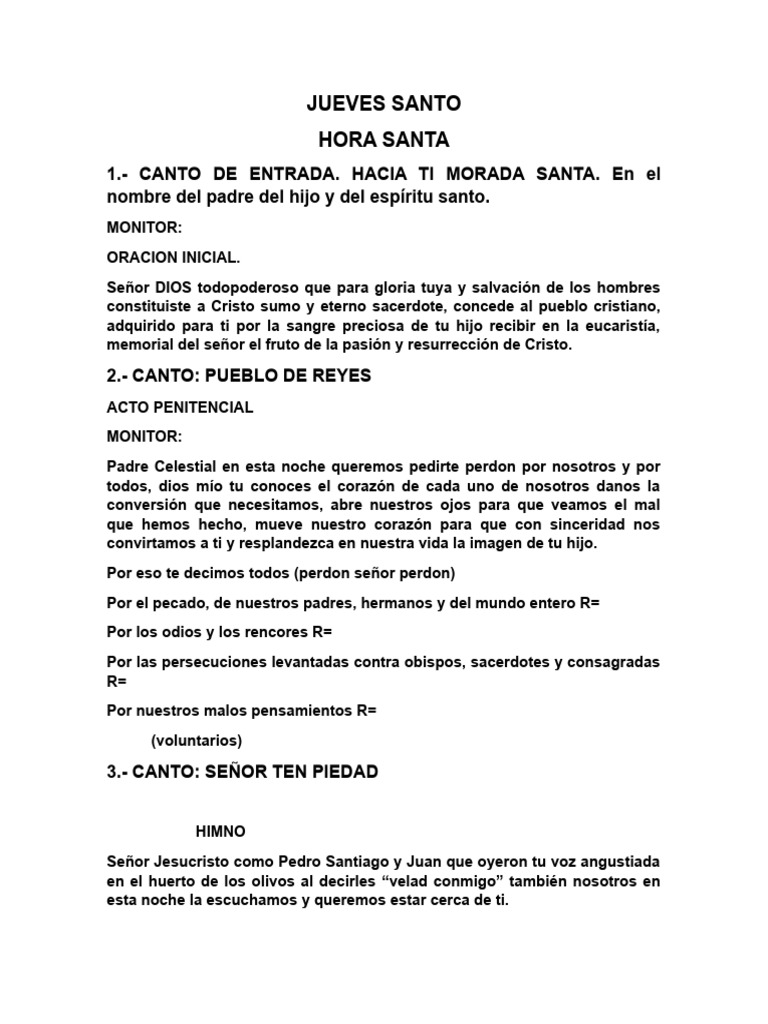 Jueves Santo | PDF | eucaristía | Sacerdote