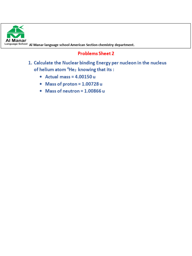Problems Sheet 2 | PDF
