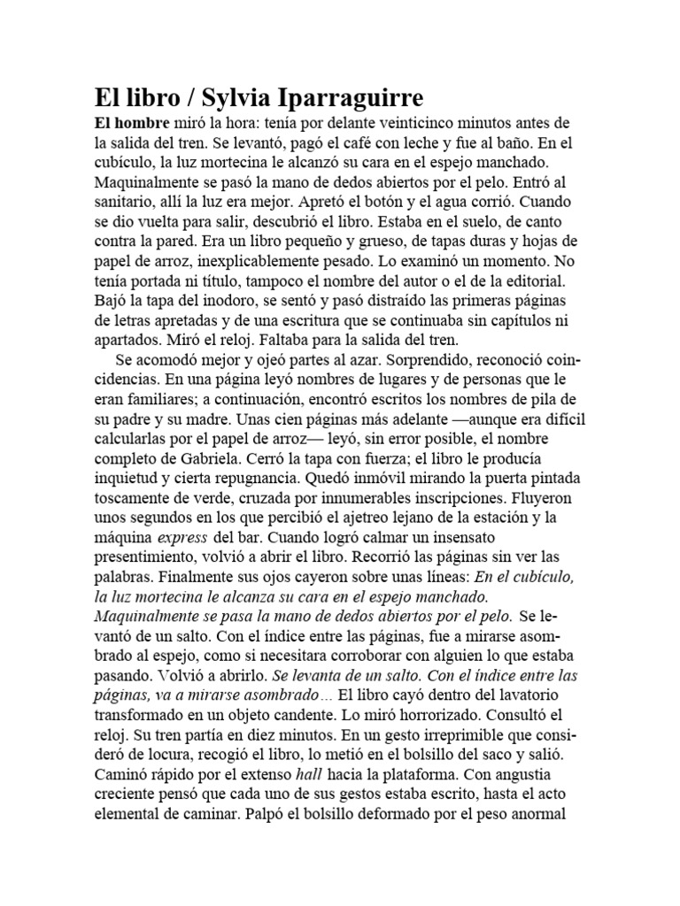 El Libro de Sylvia Iparraguirre Otro Cuento Fantástico | PDF | Ficción general