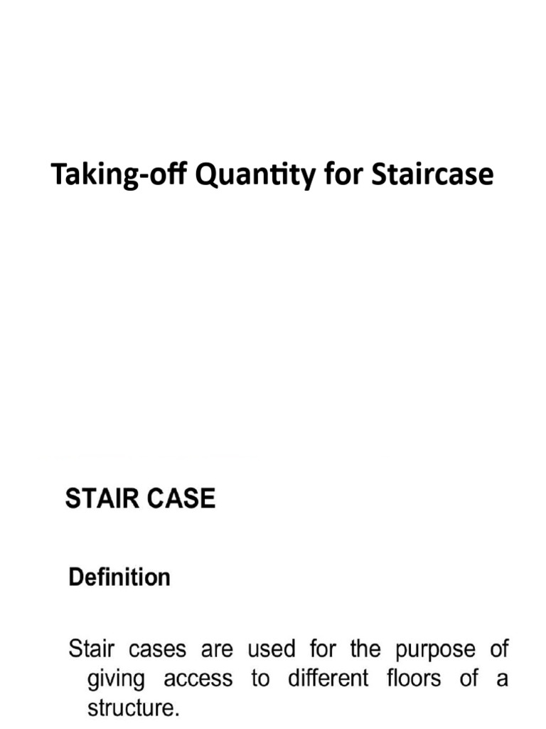 Taking-Off Quantity For Staircase | PDF