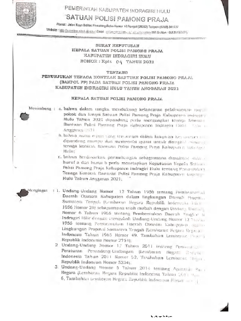 24 SK - BANPOLPP - 2021 - Kpts. 04 TAHUN 2021 | PDF