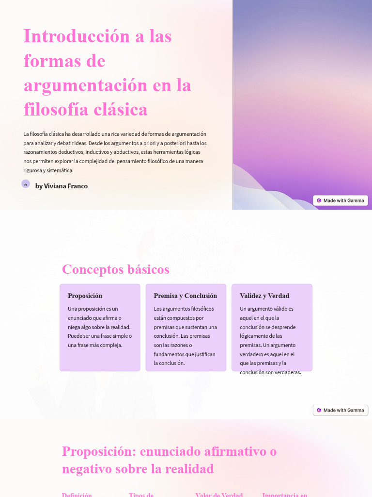 Introduccion A Las Formas de Argumentacion en La Filosofia Clasica ...